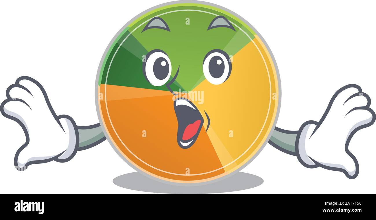 Pie chart cartoon character design on a surprised gesture Stock Vector ...