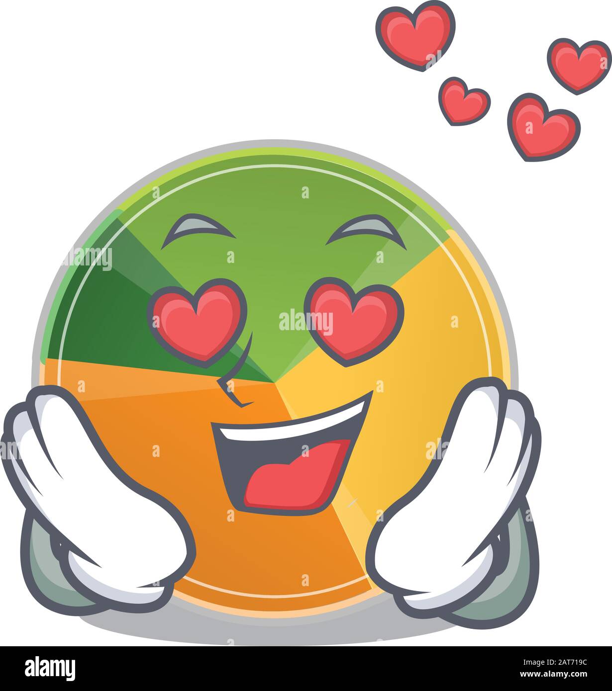 falling in love cute pie chart cartoon character design Stock Vector ...