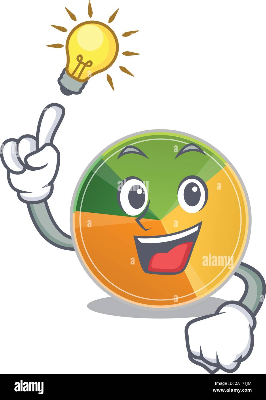 Have an idea gesture of pie chart cartoon character design Stock Vector ...