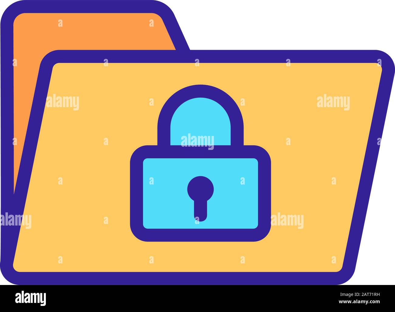 Protect the vector icon folder. Isolated contour symbol illustration ...