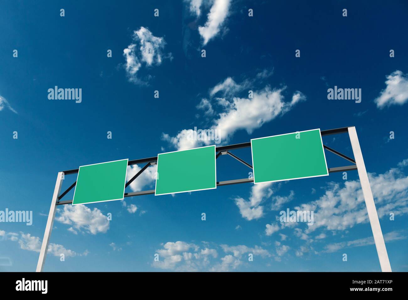 Blank green highway road signs hi-res stock photography and images - Alamy