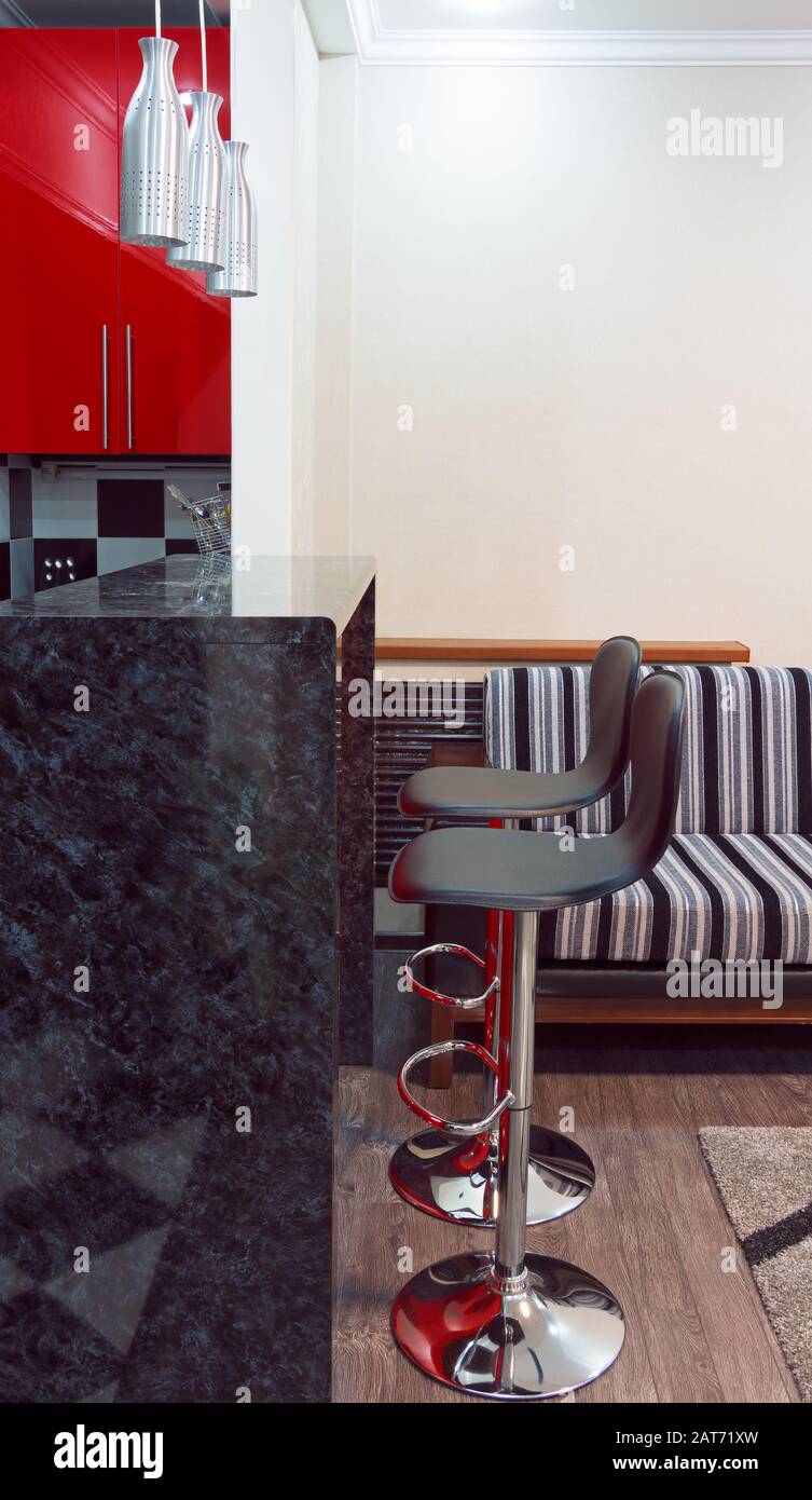 House interior bar counter stools hi-res stock photography and images ...