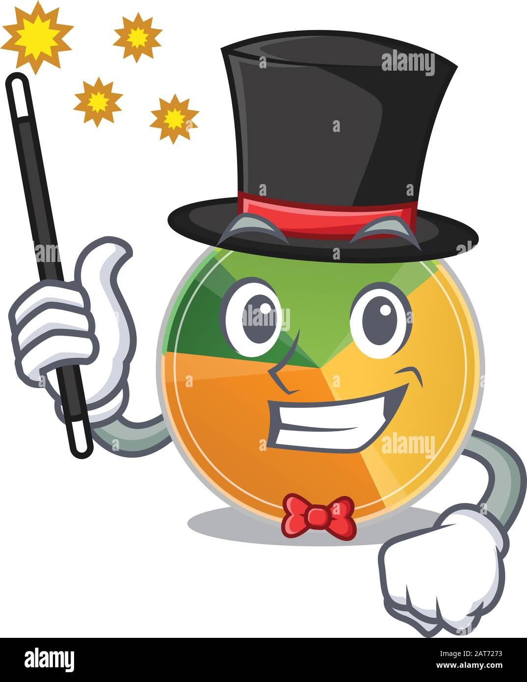 A picture of pie chart performance as a Magician Stock Vector Image ...