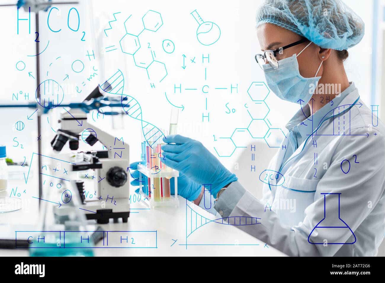 Side view sitting scientist hi-res stock photography and images - Alamy