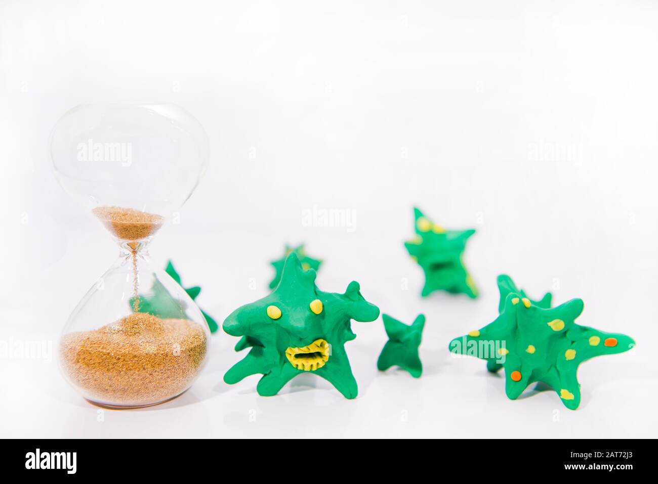 Microbes made from Play Clay. Abstract photo of the spread of the virus ...