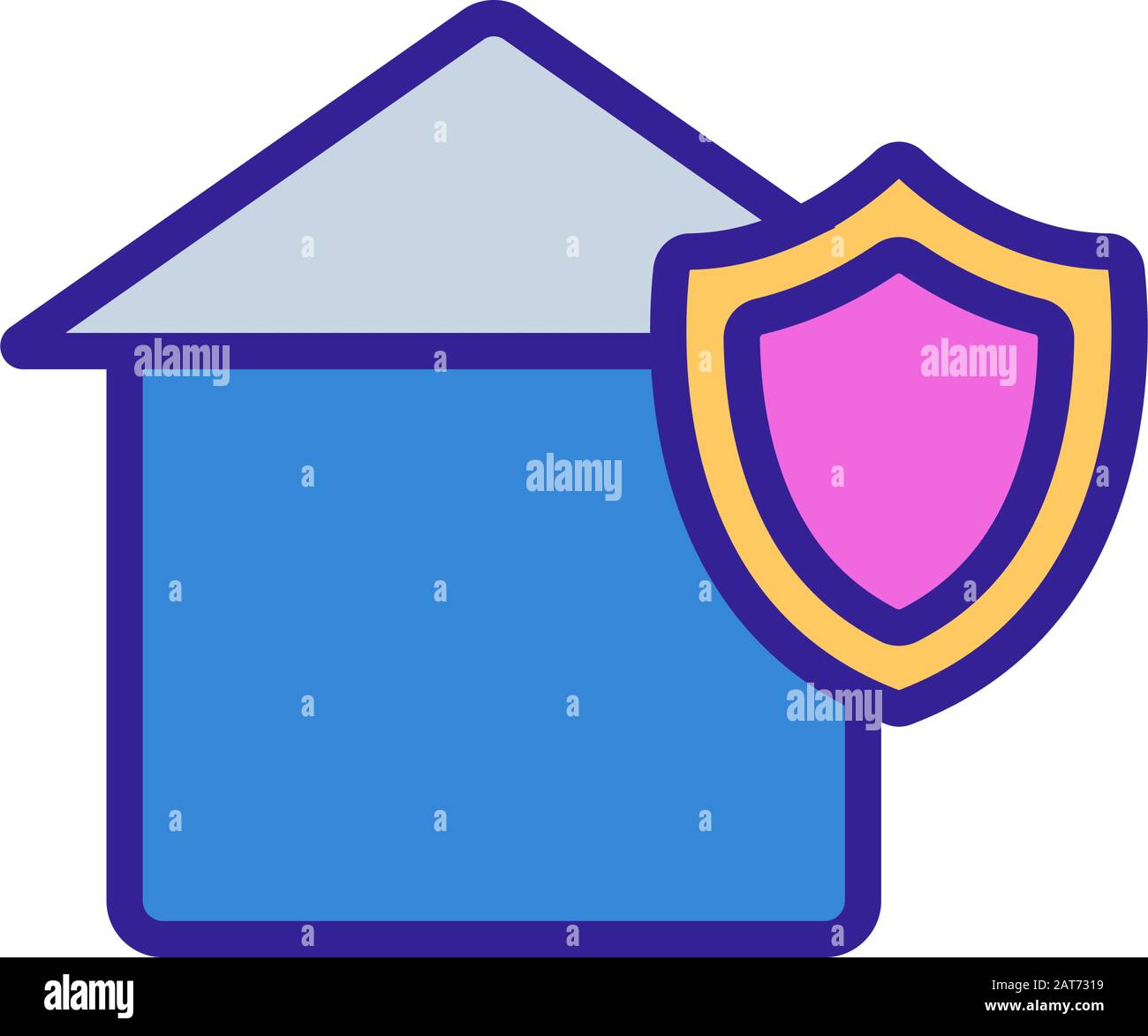 Protect the vector icon system. Isolated contour symbol illustration ...