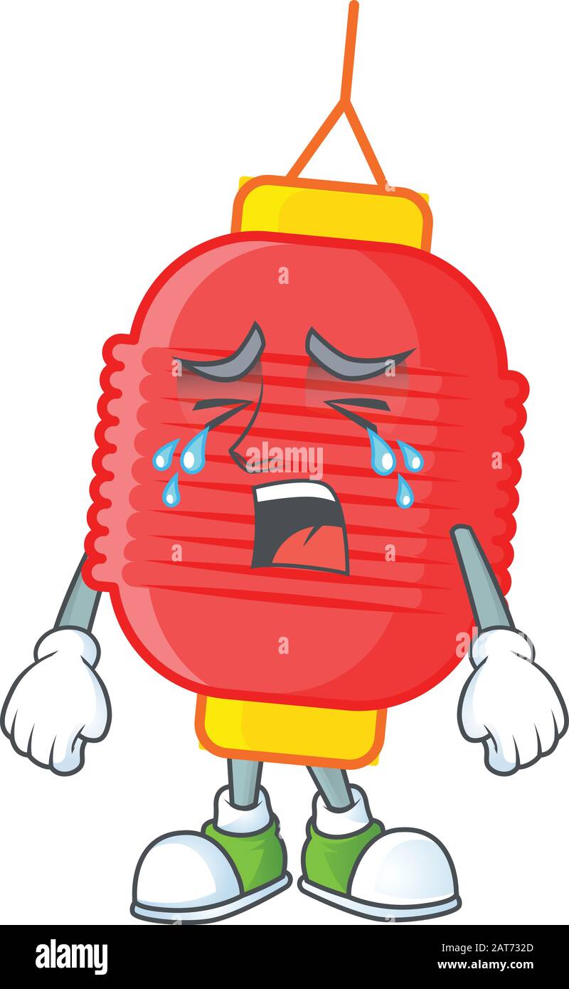 Sad of chinese lantern cartoon mascot style Stock Vector Image & Art ...