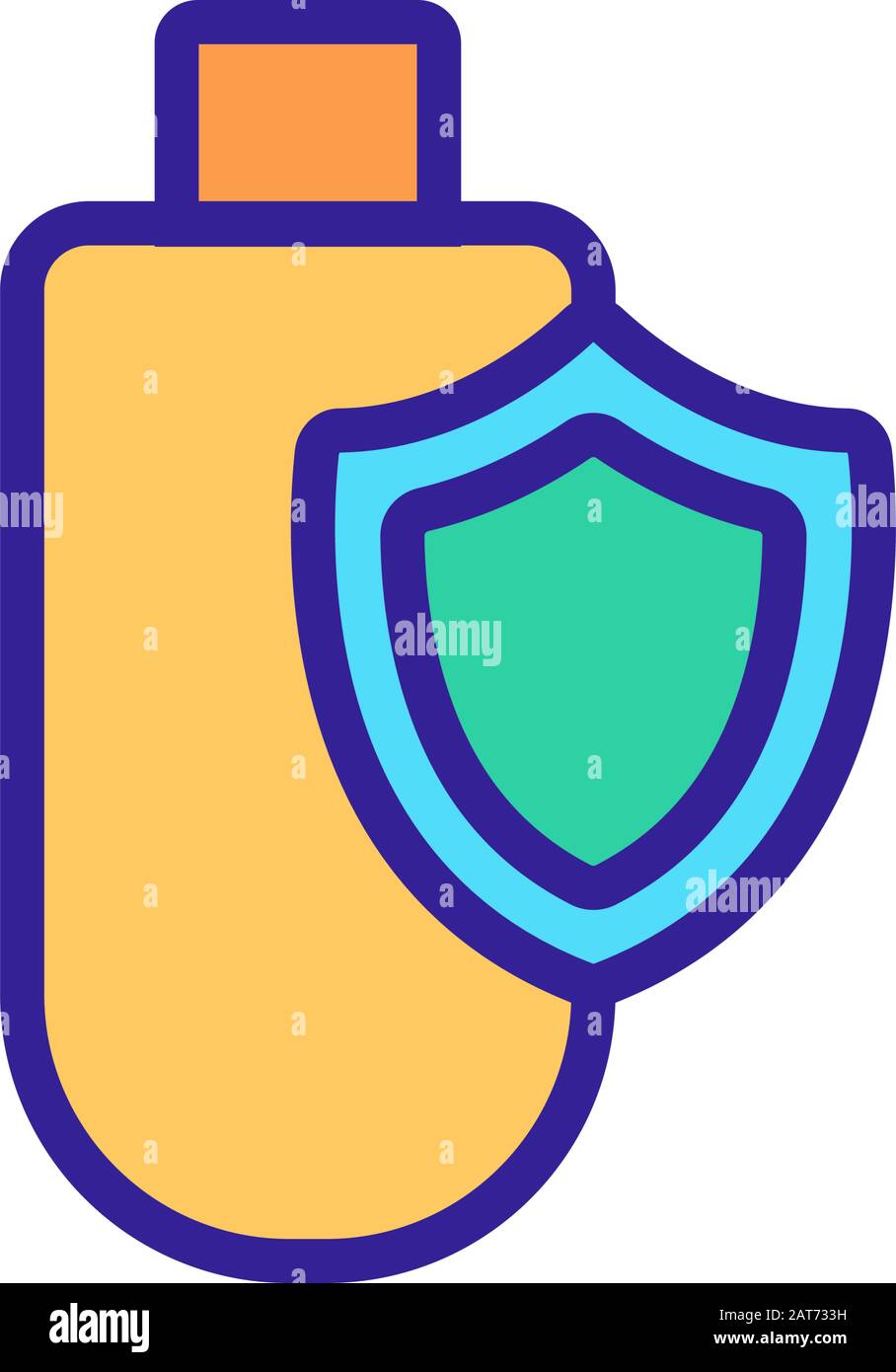 Protect the information media icon vector. Isolated contour symbol ...