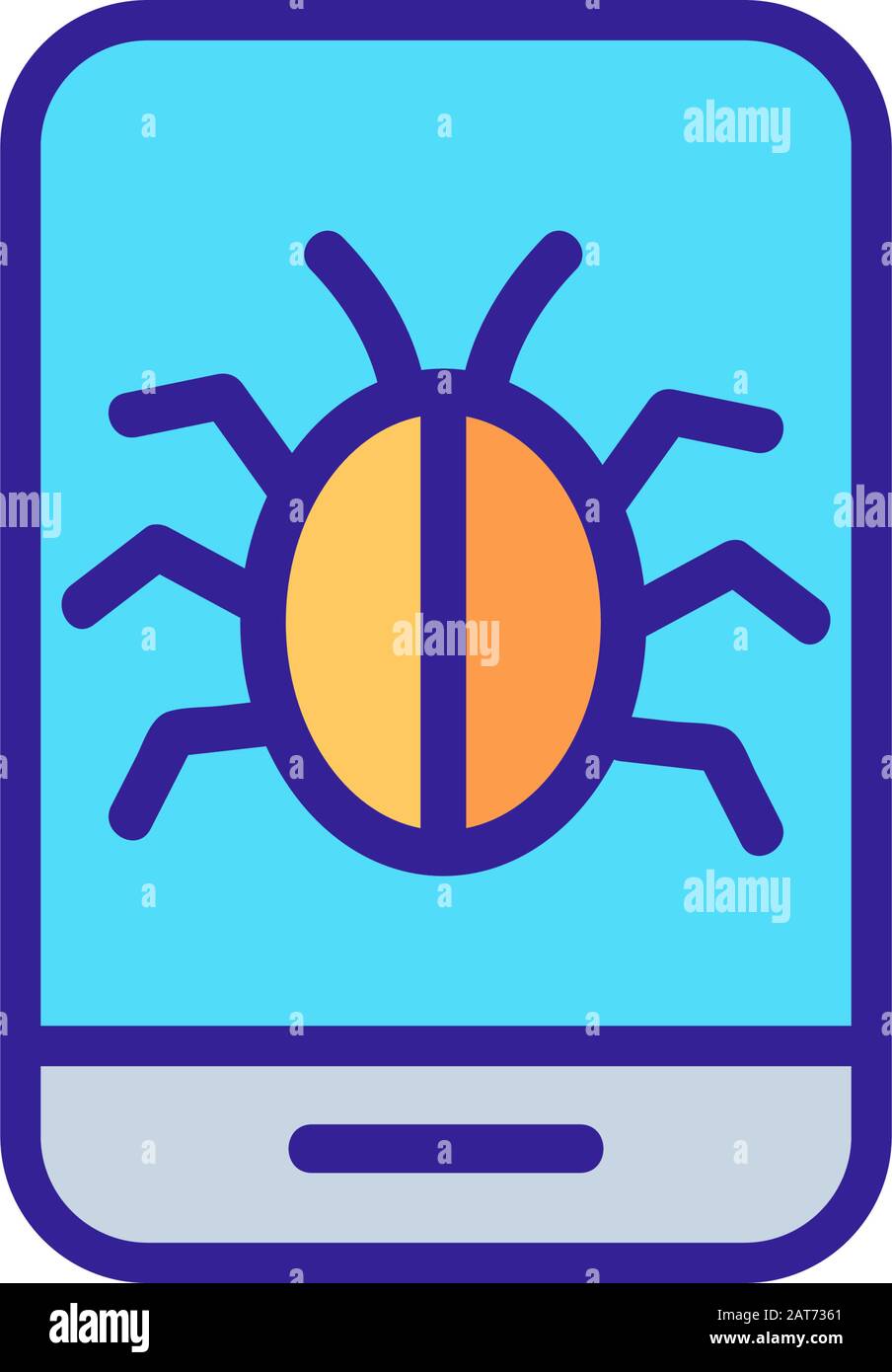 mobile virus icon vector. Isolated contour symbol illustration Stock ...