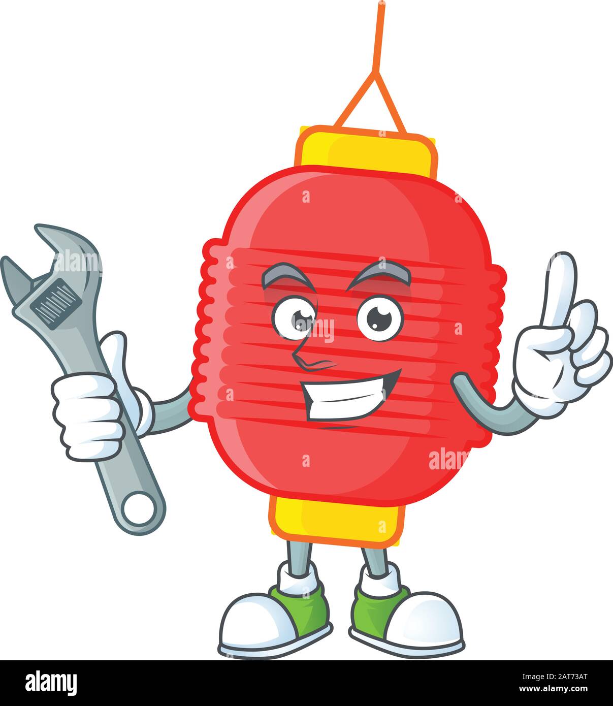 Smart Mechanic chinese lantern cartoon character design Stock Vector ...