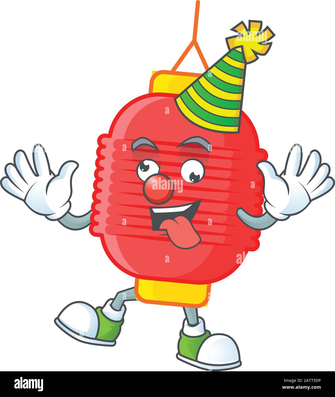 Funny Clown chinese lantern cartoon character mascot design Stock ...