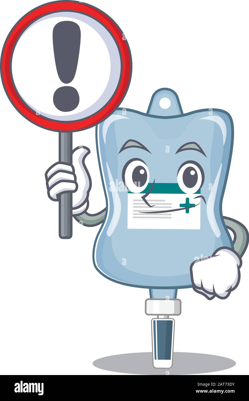 cool and funny saline bag raised up a Sign Stock Vector Image & Art - Alamy