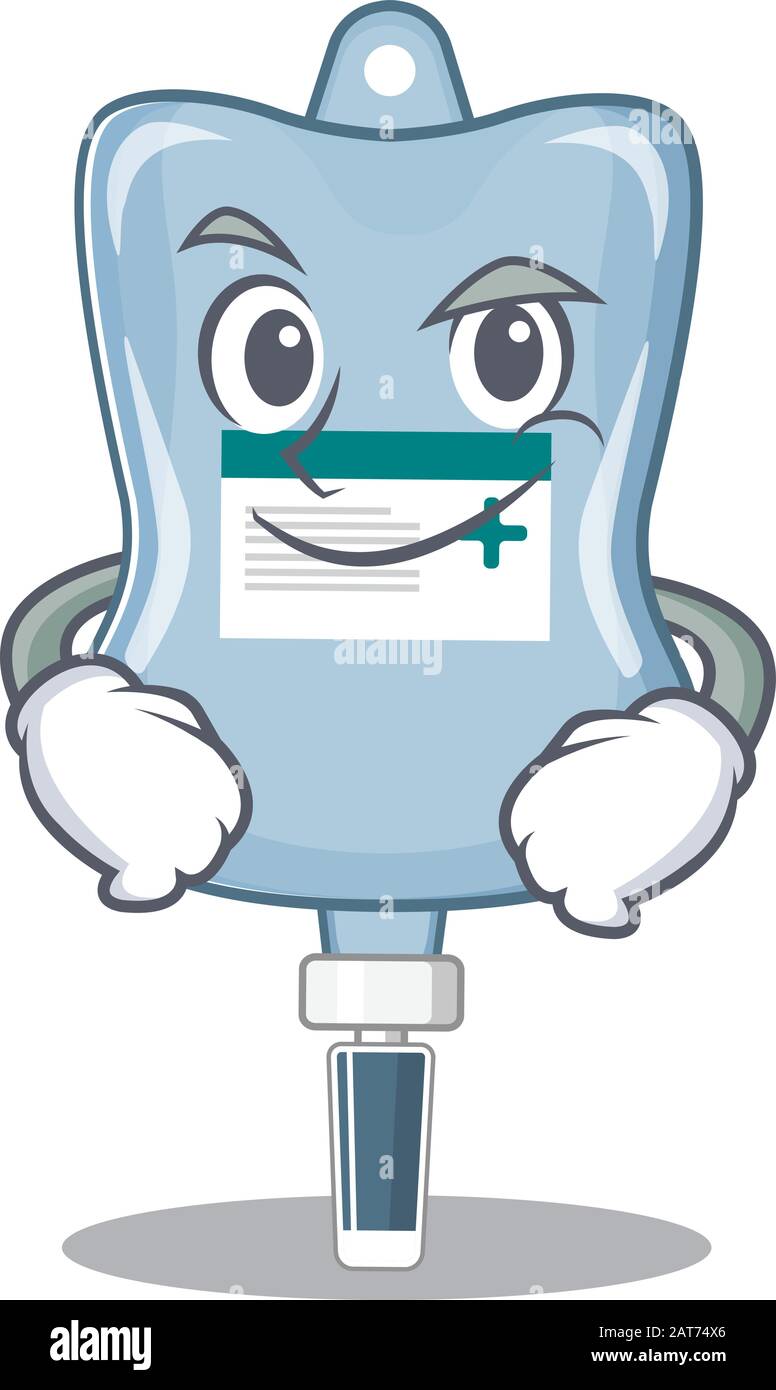 Cool saline bag mascot character with Smirking face Stock Vector Image ...