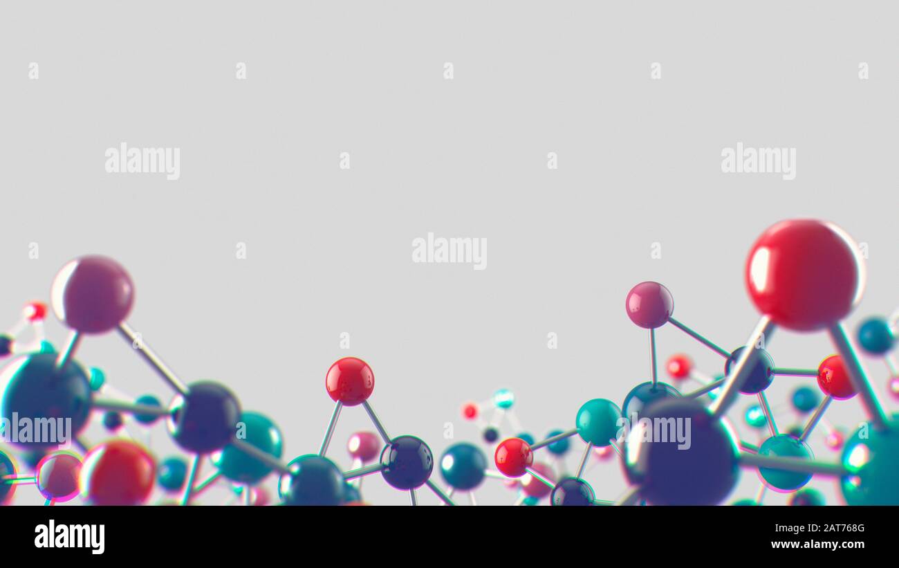Abstract noisy and CA medical and bio-science background with molecular ...