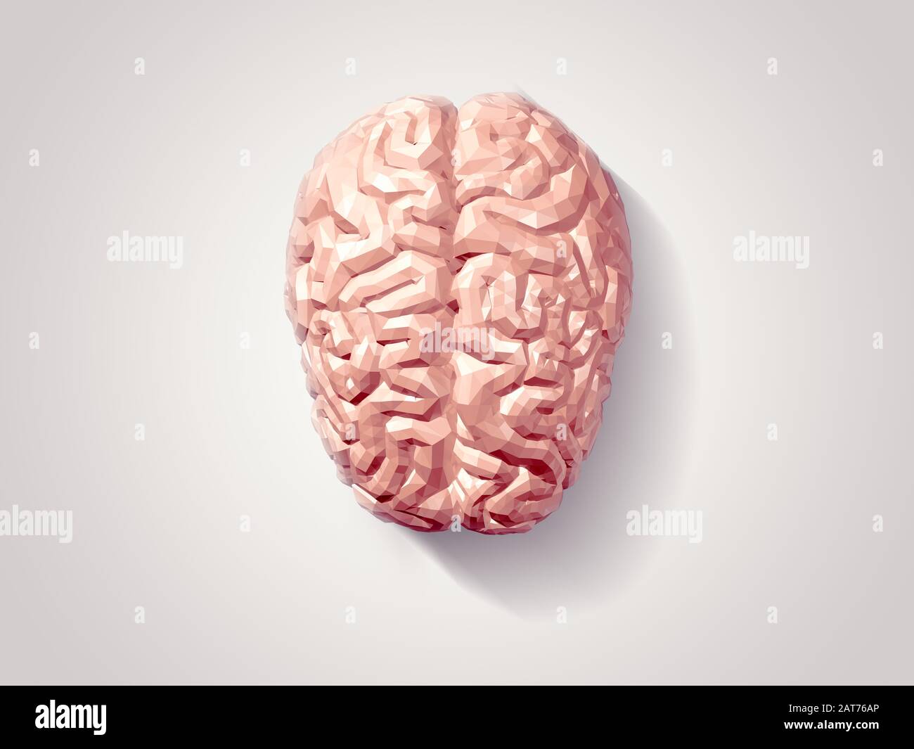 Illustration of human brain with faceted low-poly geometry effect Stock ...