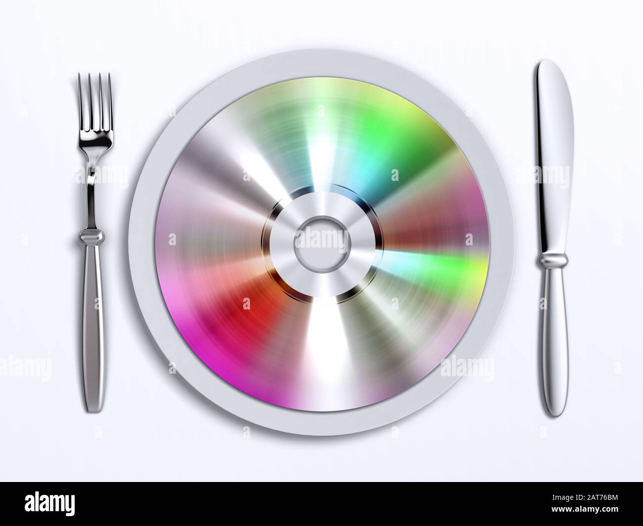 A dish with compact disc on it Stock Photo - Alamy