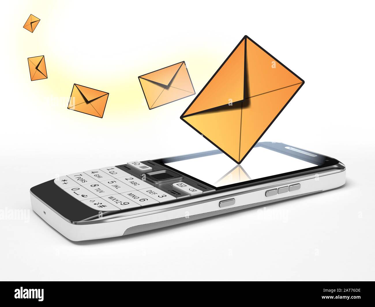 Acloseup of cell phone with incoming messages Stock Photo - Alamy