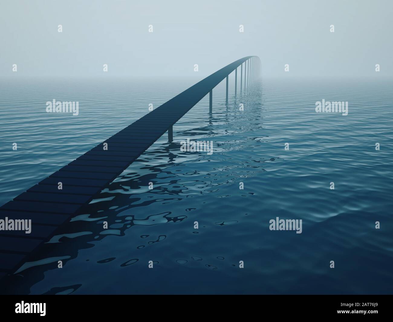 Narrow bridge over sea (risk concept Stock Photo - Alamy