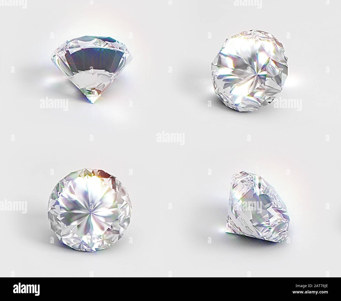 Different views of isolated diamonds Stock Photo - Alamy