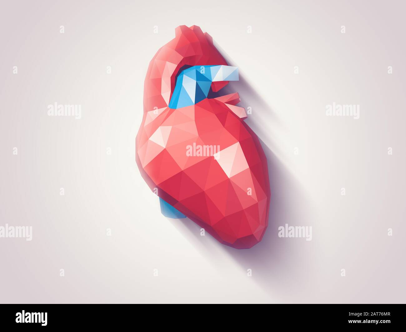 Illustration of human heart with faceted low-poly geometry effect ...