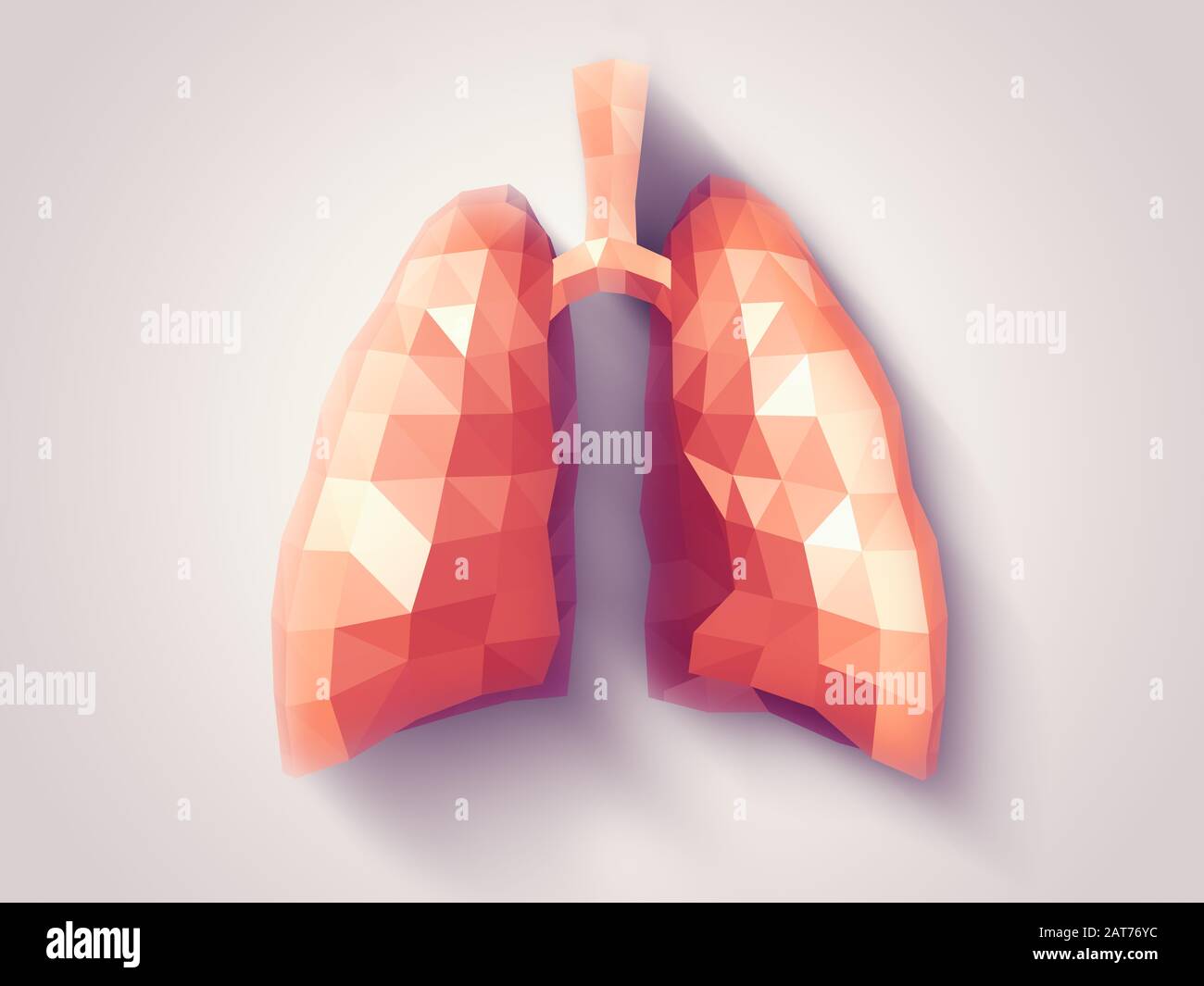 Illustration of human lungs with faceted low-poly geometry effect Stock ...