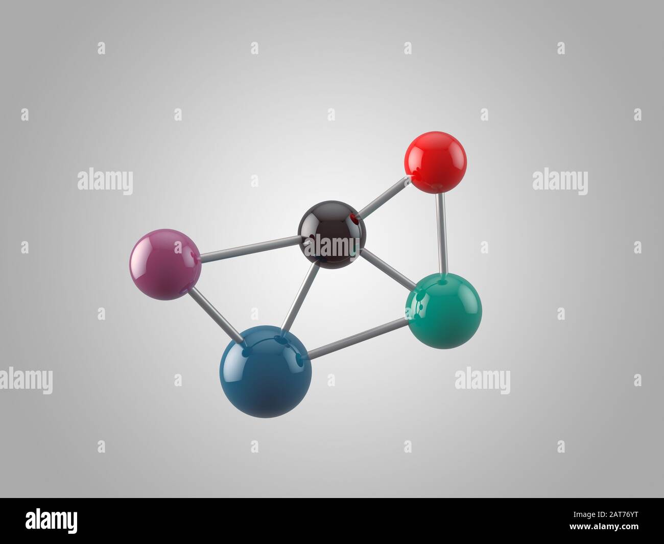 Molecular structure with 5 atoms Stock Photo - Alamy
