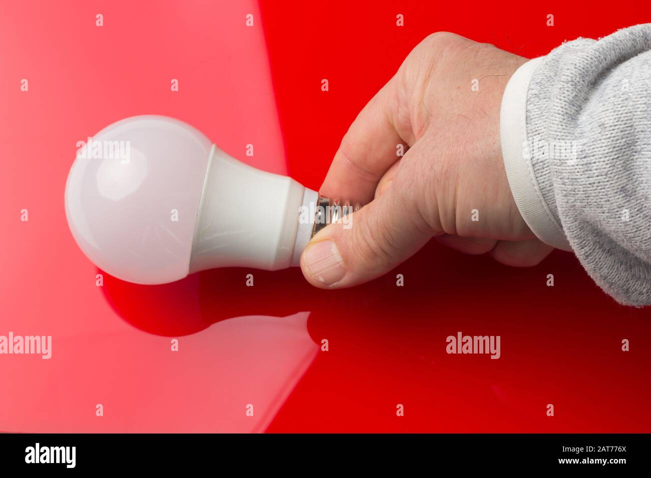 Low consumption, LED bulb, fluorescent, white color, daylight ...