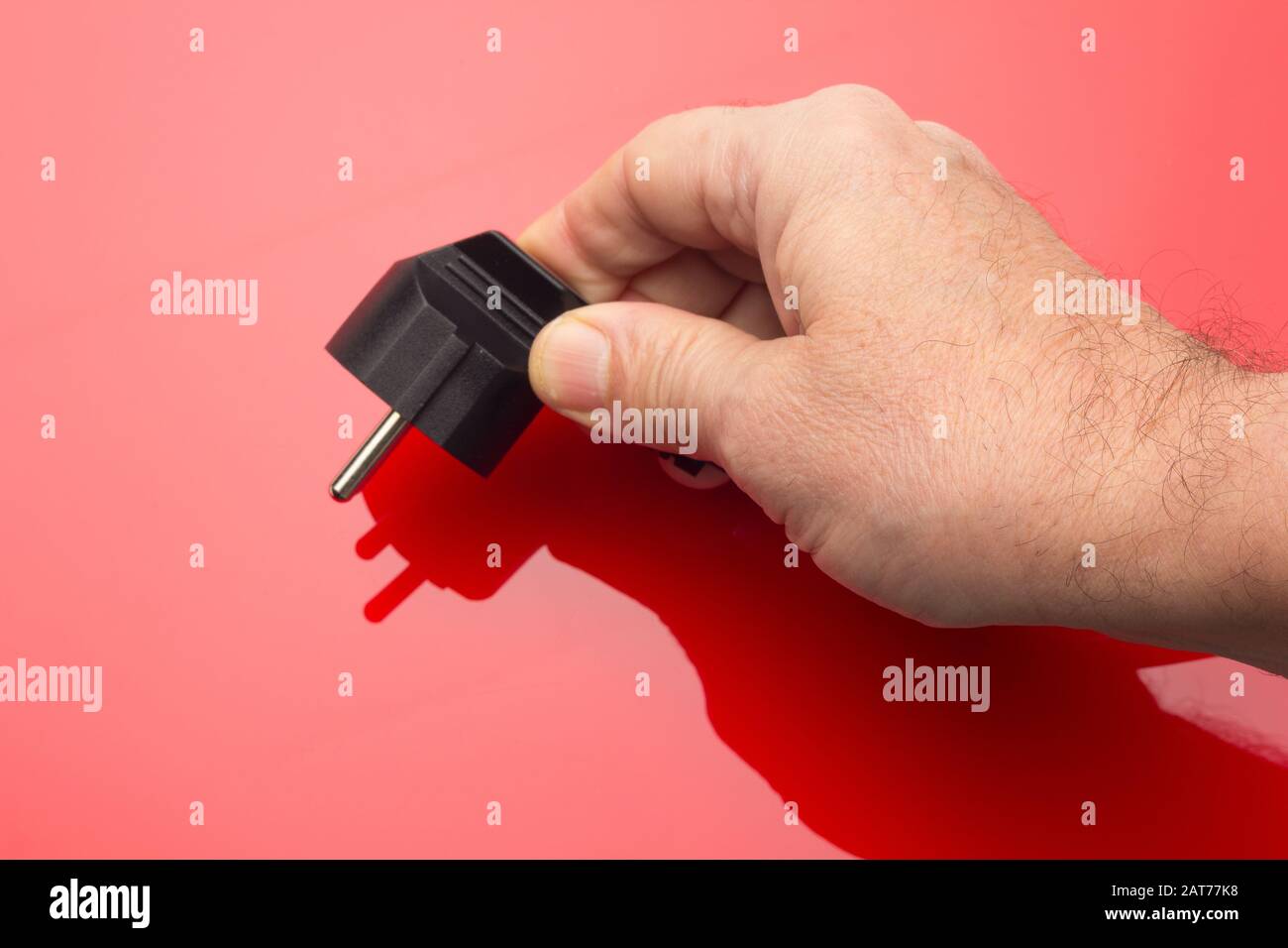 Cable with electric plug ready to plug into the electric current and ...