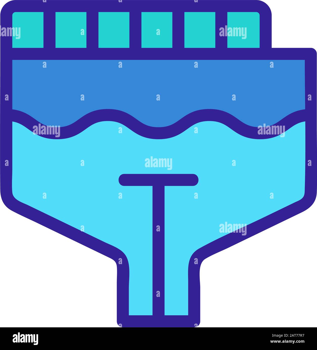 Reservoir with water icon vector. Isolated contour symbol illustration ...