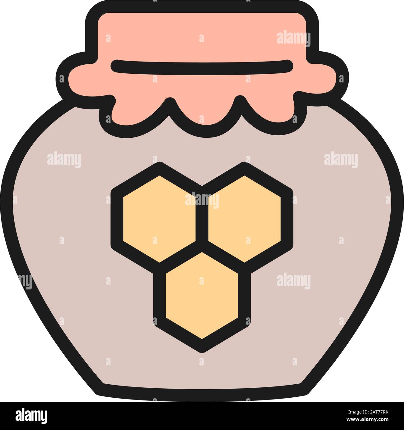 Vector honey pot flat color line icon Stock Vector Image & Art - Alamy
