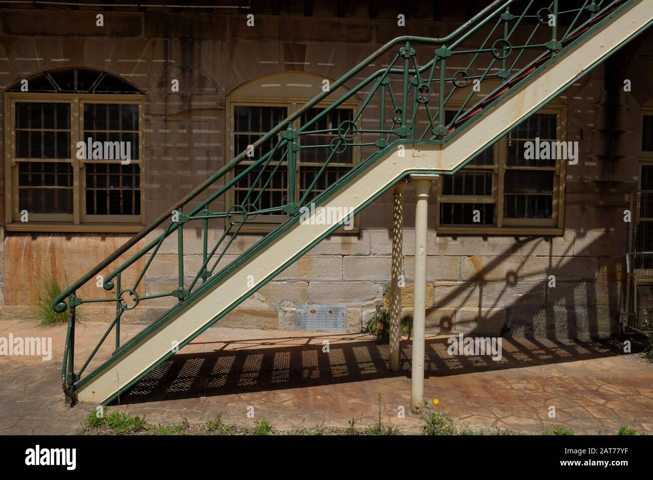 Cast Iron staircase balustrade and columns at Parramatta Gaol is a ...