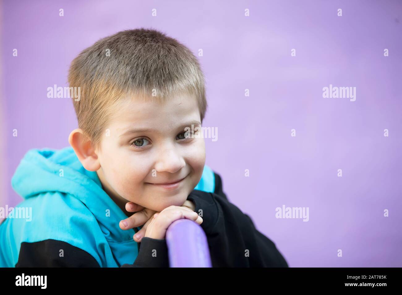 Six year old boy. Primary school student. Preschooler. Child on a ...