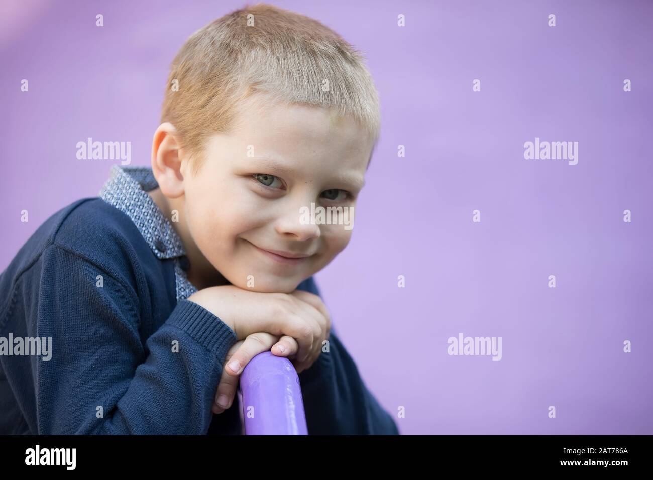 .Six year old boy. Primary school student. Preschooler. Child on a ...