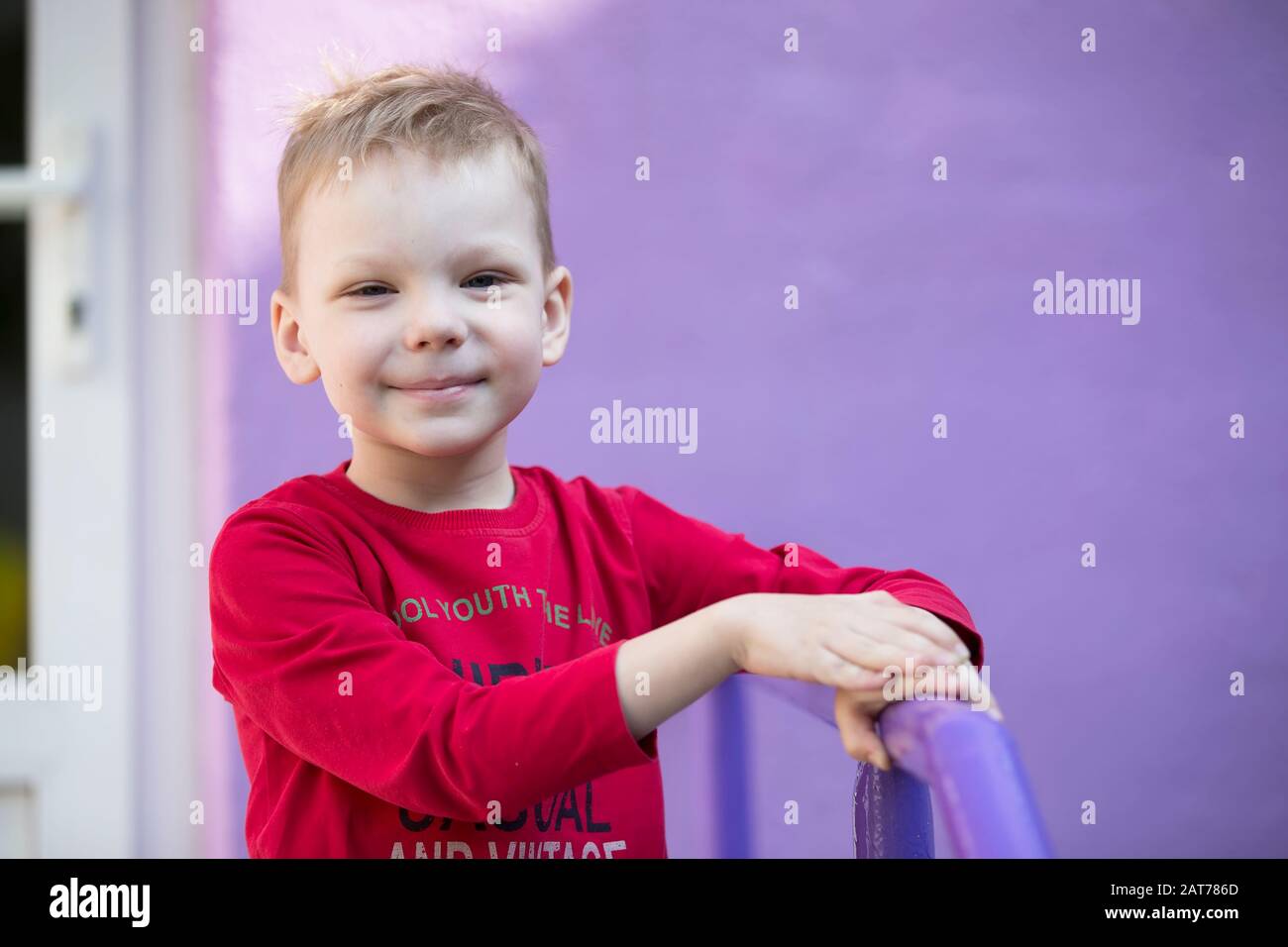 Six year old boy. Primary school student. Preschooler. Child on a ...