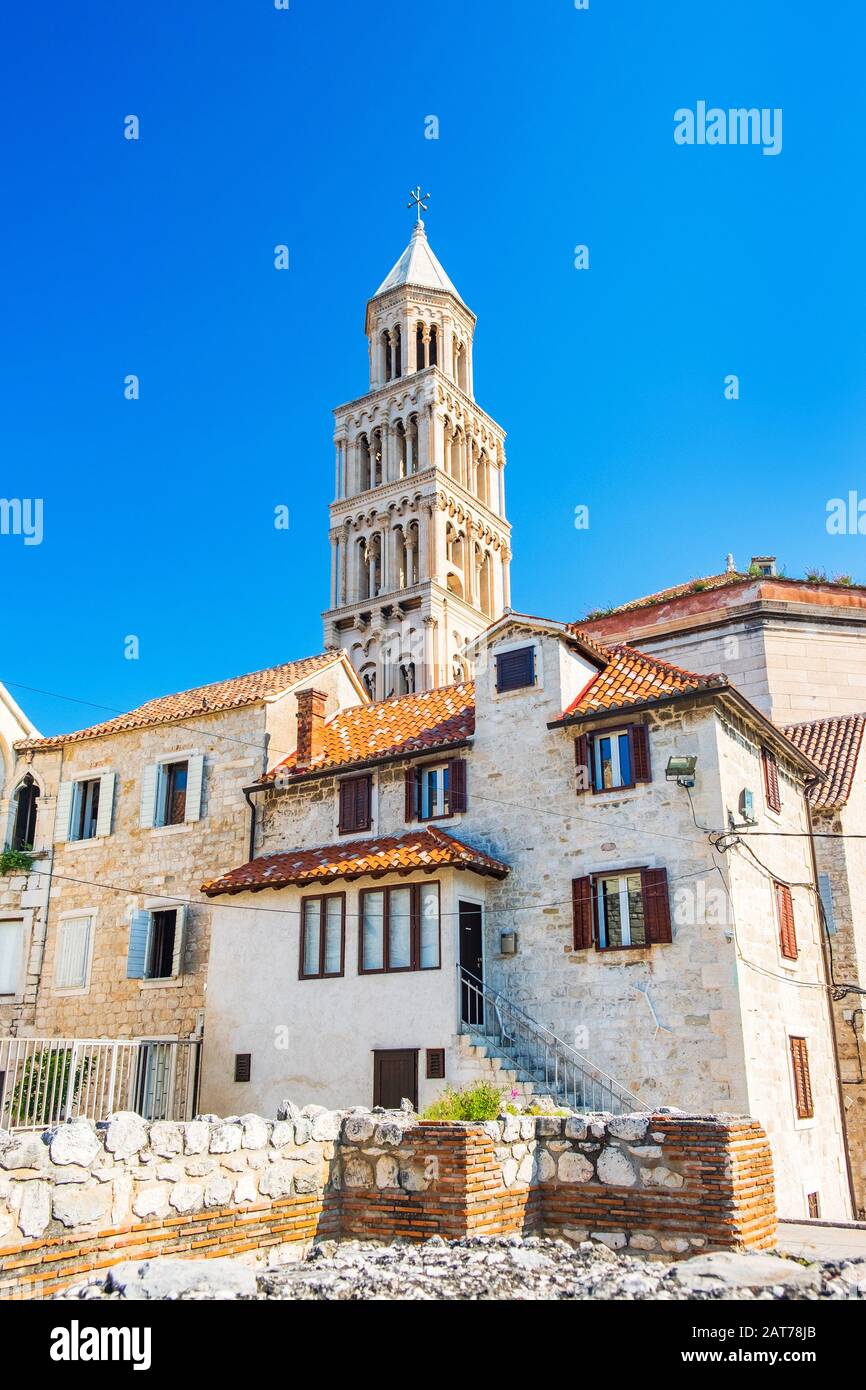 Croatia, city of Split, UNESCO World Heritage Site. Old houses and ...