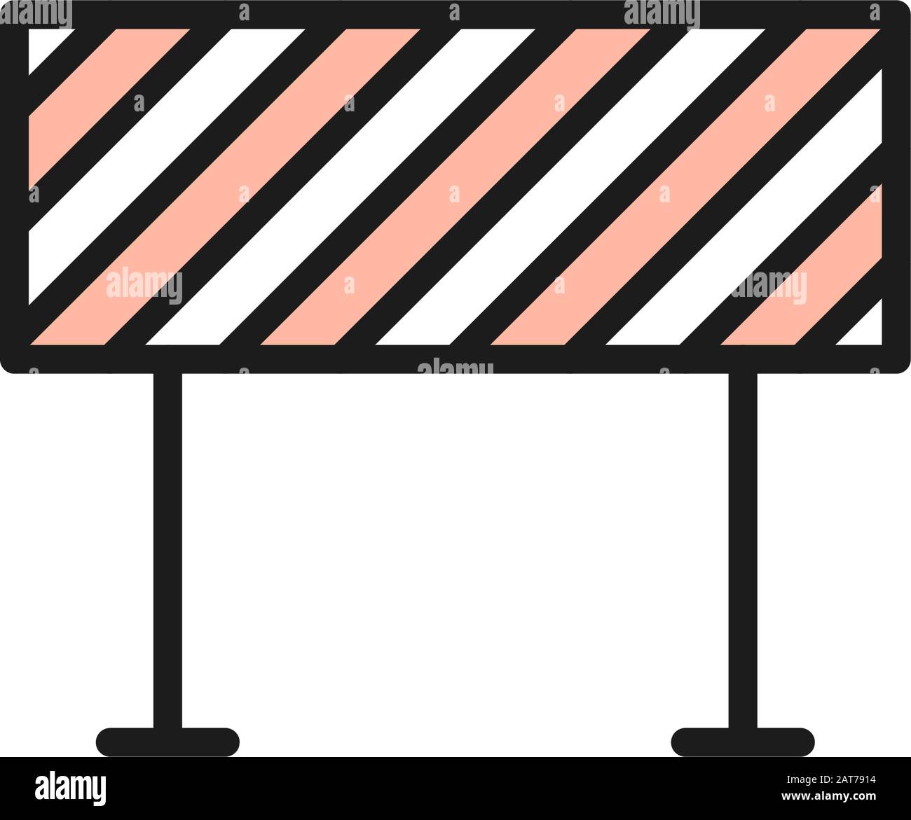Road barrier, roadblock, borderline flat color line icon Stock Vector ...