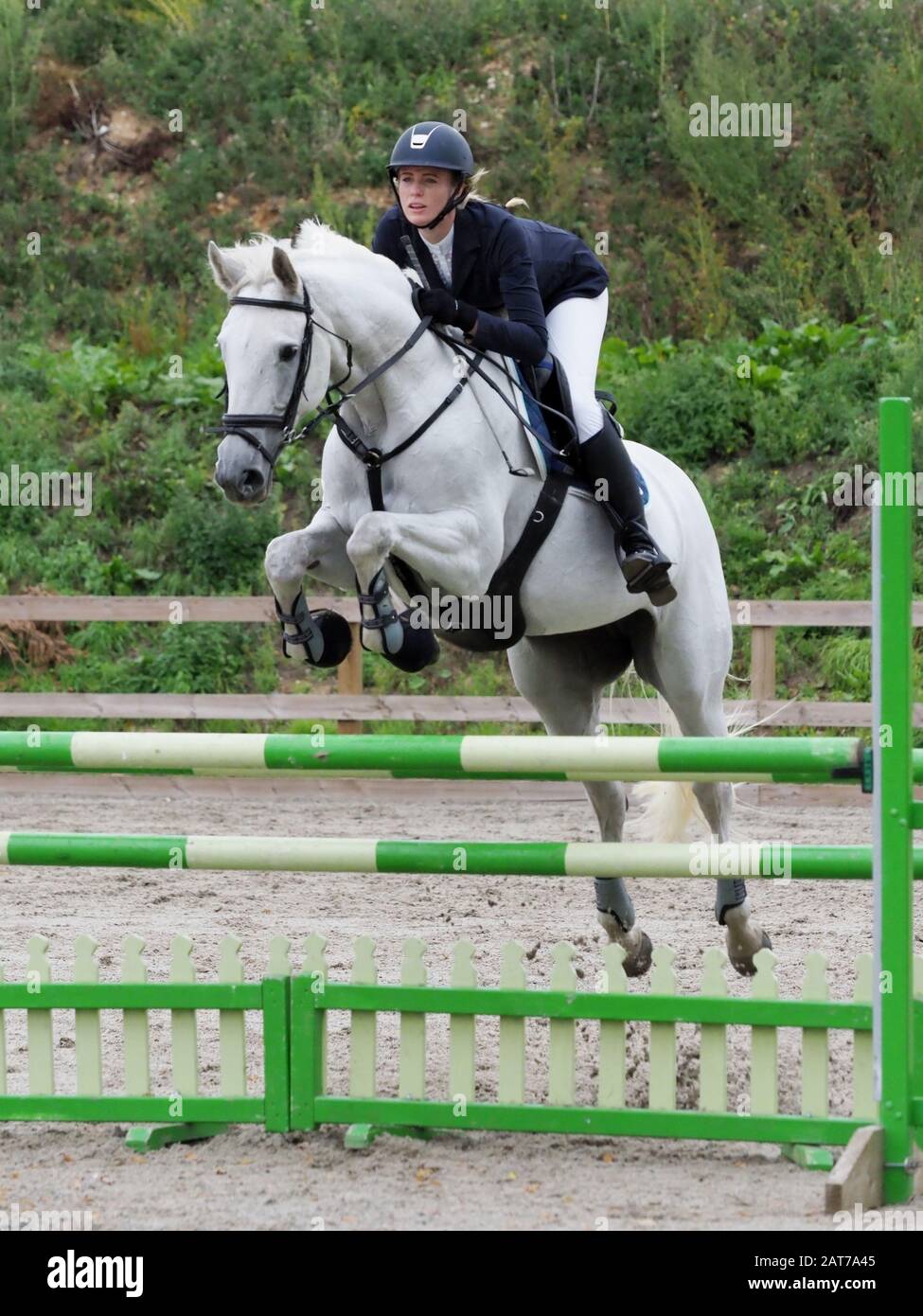 Showjumping upright fence jump hi-res stock photography and images - Alamy