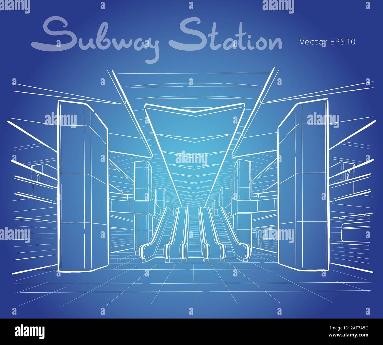 Metro escalator Stock Vector Images - Alamy