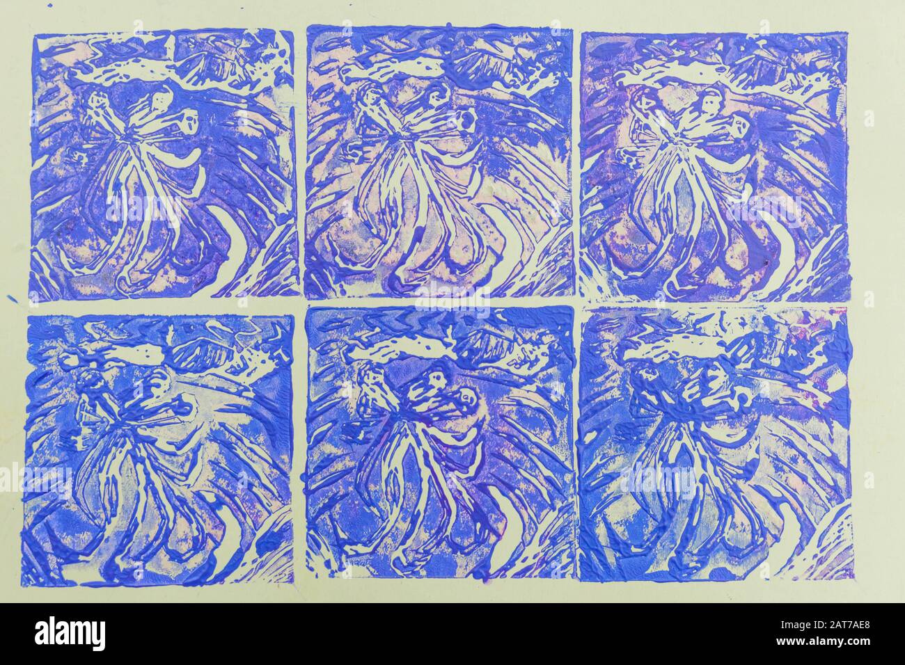 Colour photograph of lino print art Stock Photo - Alamy