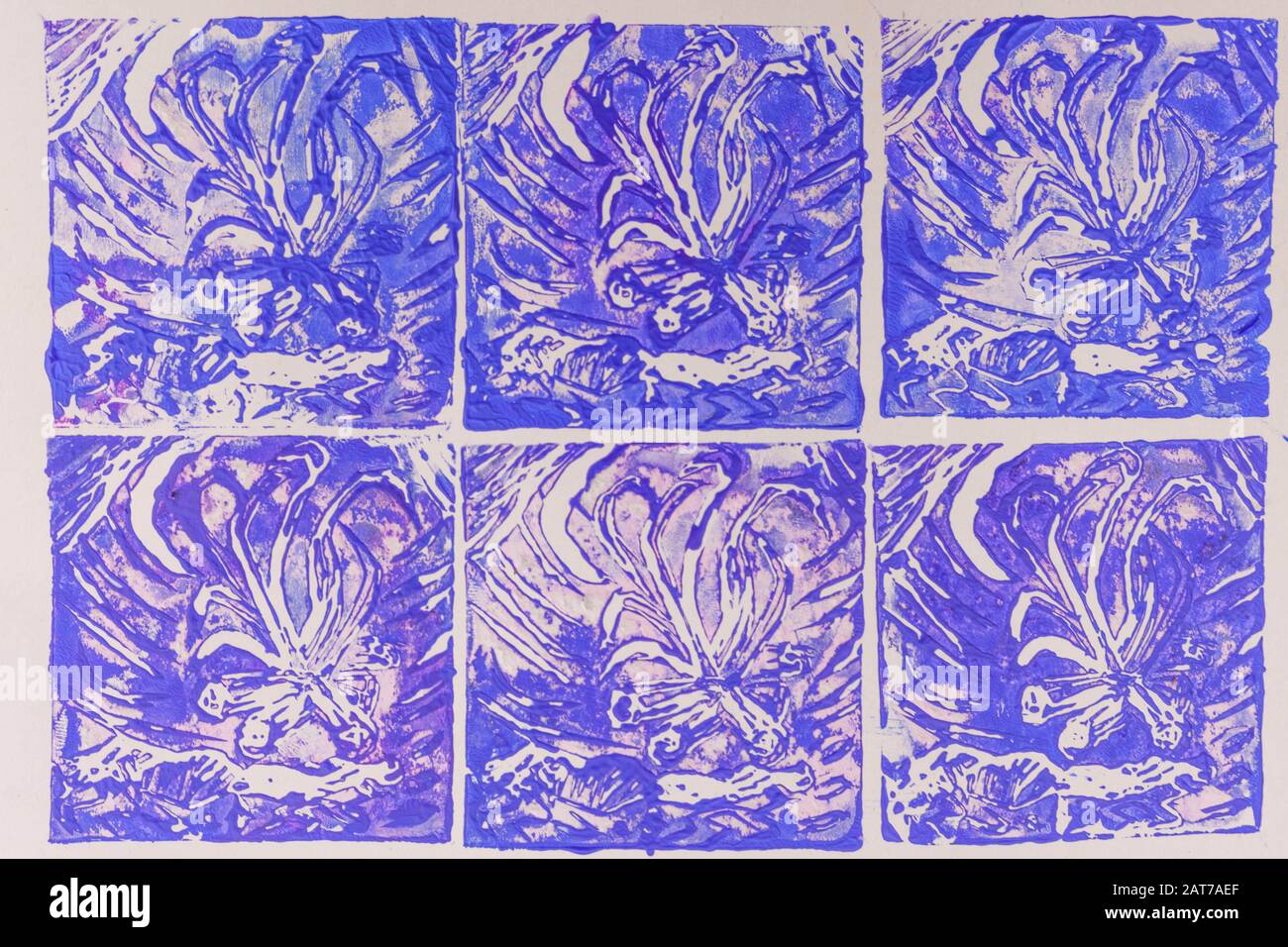 Colour photograph of lino print art Stock Photo - Alamy