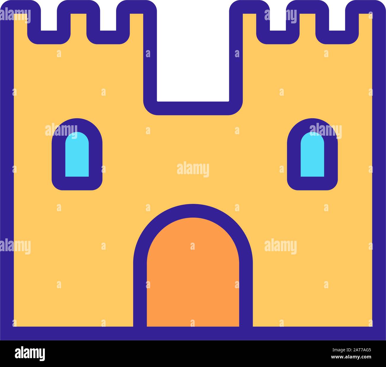 Castle fortress is an icon vector. Isolated contour symbol illustration ...