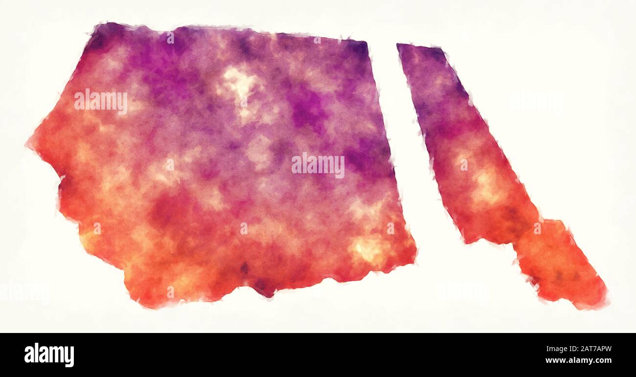 Palauli district watercolor map of Samoa Stock Photo - Alamy