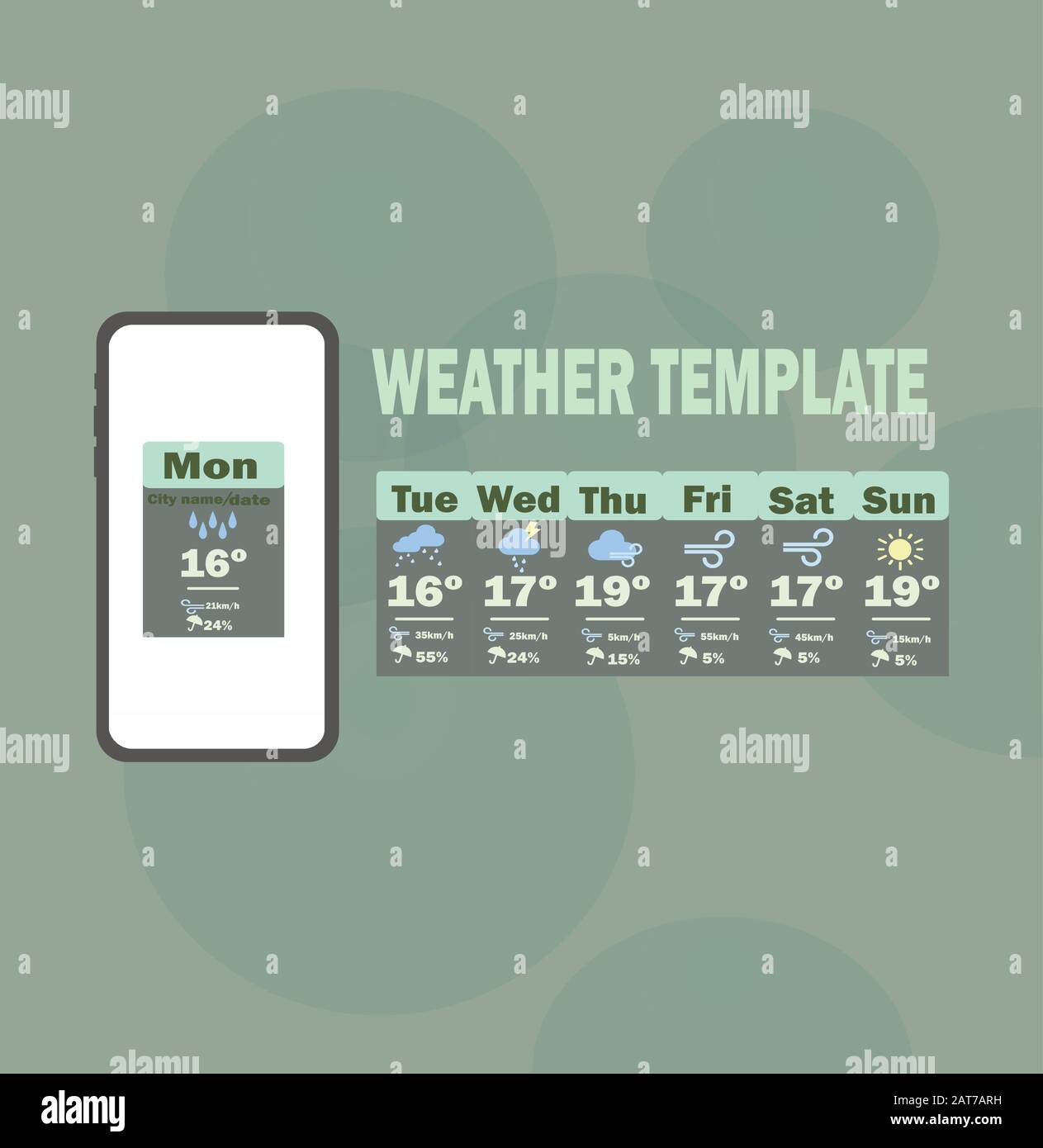 Weather forecast application for smartphone Stock Vector Image & Art ...