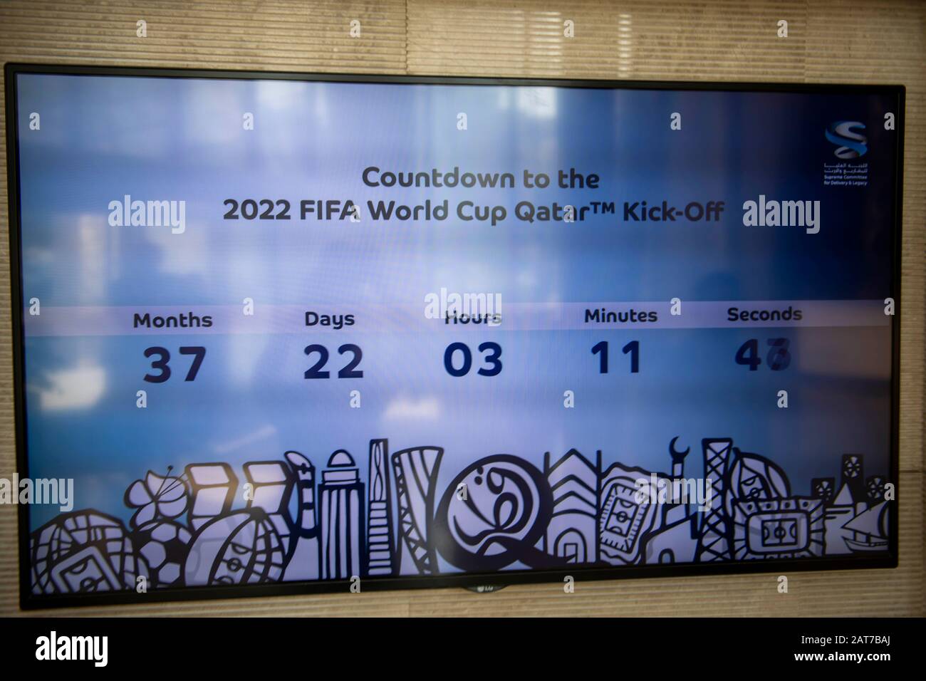 Doha, Katar. 30th Sep, 2019. Countdown to the FIFA World Cup 2020 ...