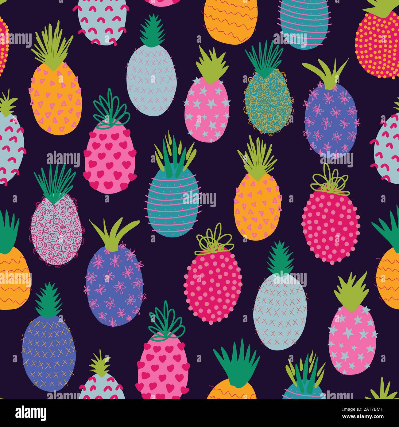 Colorful Pineapple Background
