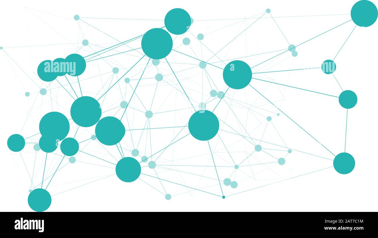 Concept graphic illustration circles green digital, connected ...