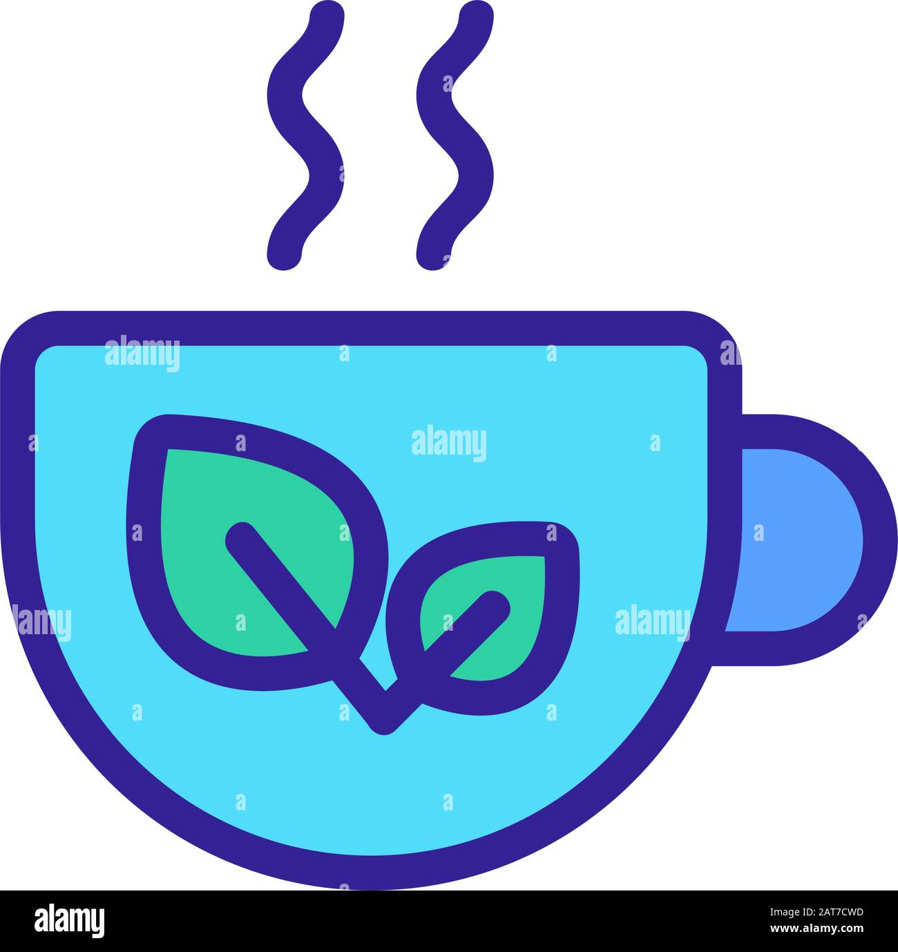 Tea in a mug icon vector. Isolated contour symbol illustration Stock ...
