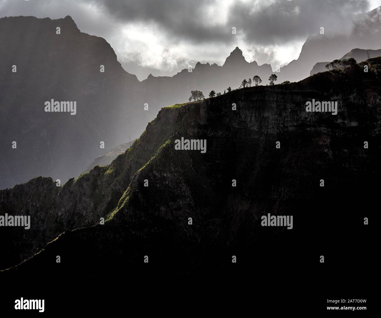 Looking over the buttressed walls of the ravine of Ribiera de Torre ...