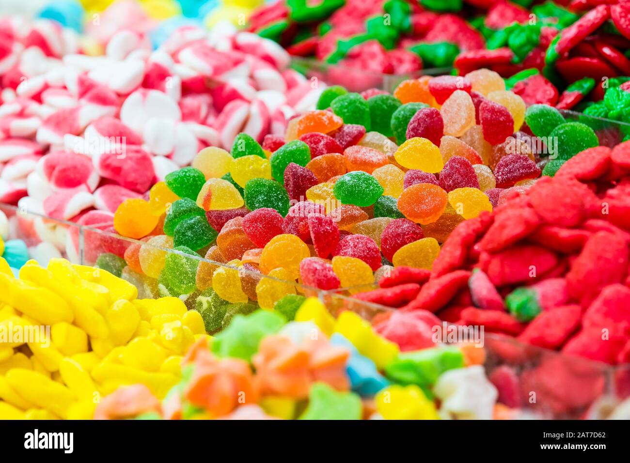 Assortment of jellied colored sweets as a product background Stock ...