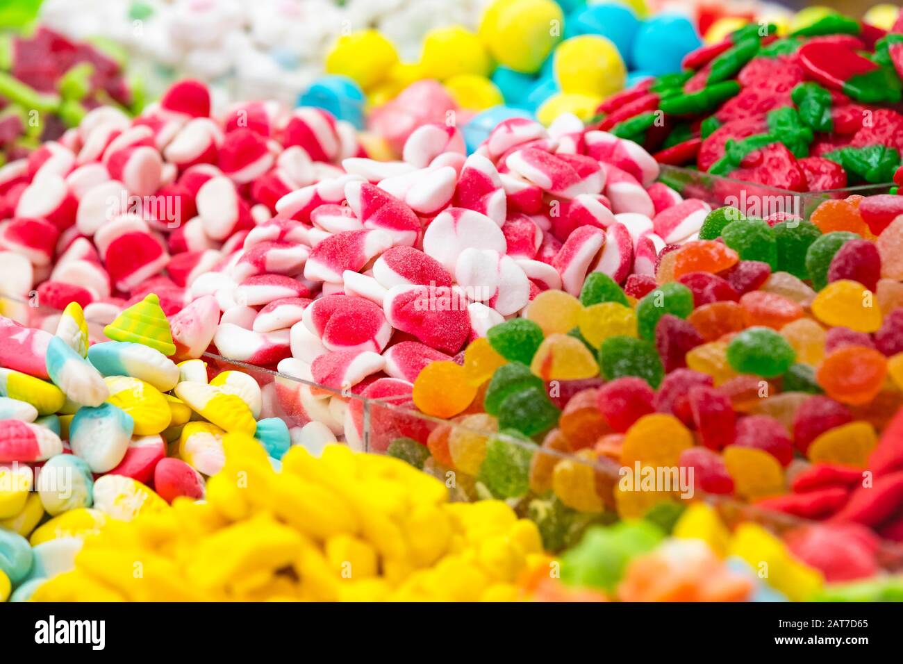 Assortment of jellied colored sweets as a product background Stock ...